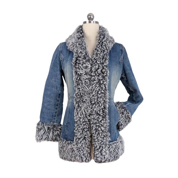 giacca | Jackets & Coats | Giacca Penny Lane Coat Denim Faux Fur Y2k ...